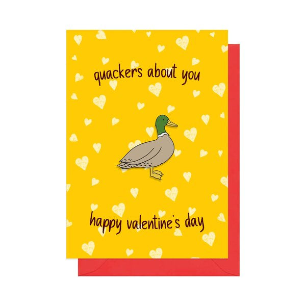 Duck Pin Badge Valentine's Card - Paper Tiger