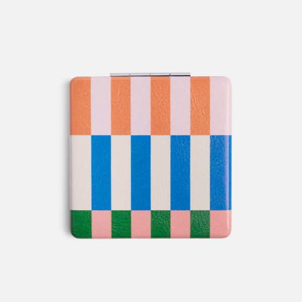 Multi Stripe Square Pocket Mirror - Paper Tiger