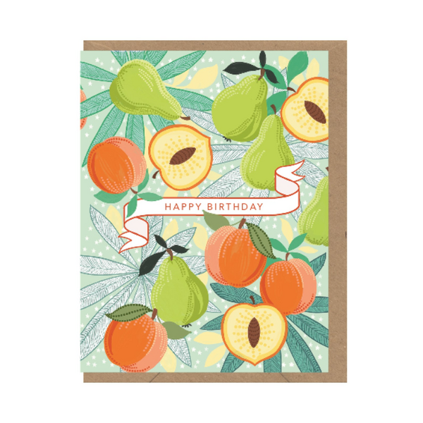 Peaches & Pears Happy Birthday Card - Paper Tiger