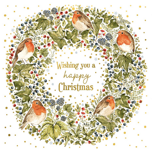 Countryside Christmas Wreath Christmas Card Box - Paper Tiger