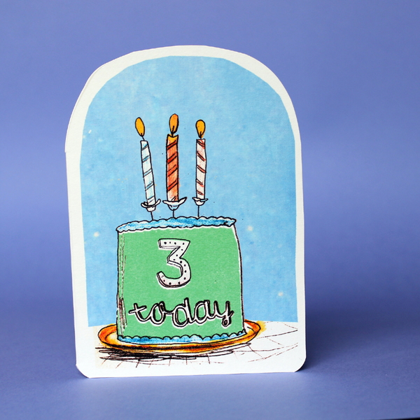 3 Today Cake Card - Paper Tiger