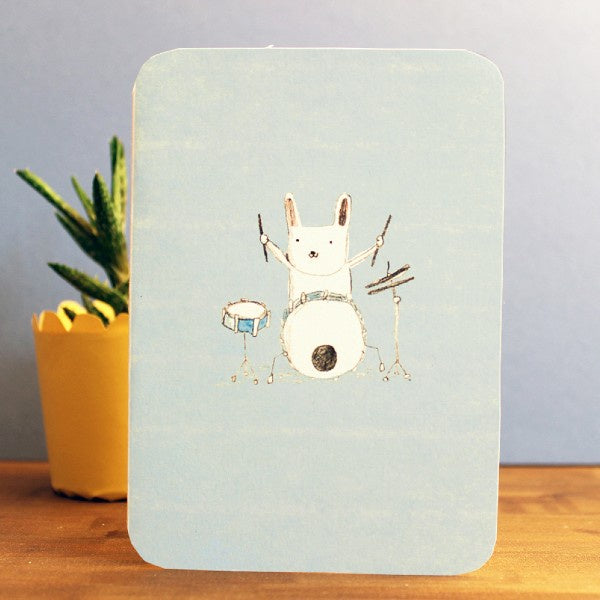 Drumming Rabbit Card - Paper Tiger