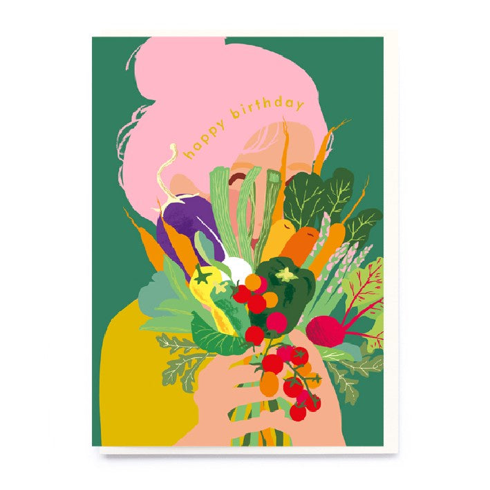 Happy Birthday Vegetable Bouquet Card - Paper Tiger