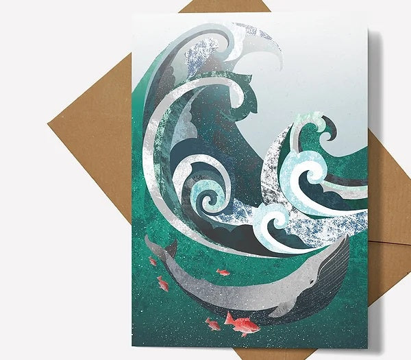 Whale & Wave Card - Paper Tiger