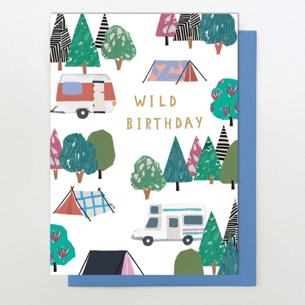 Wild Birthday Tents and Caravans Card - Paper Tiger