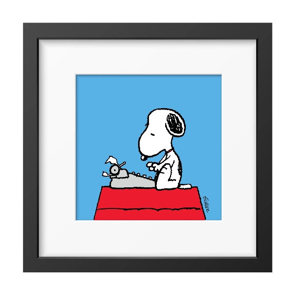Snoopy Typewriter Framed Print 12x12 - Paper Tiger